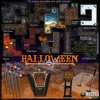 Second Life Marketplace - MadPea Halloween Mini Golf - Hole - Mad Hotel